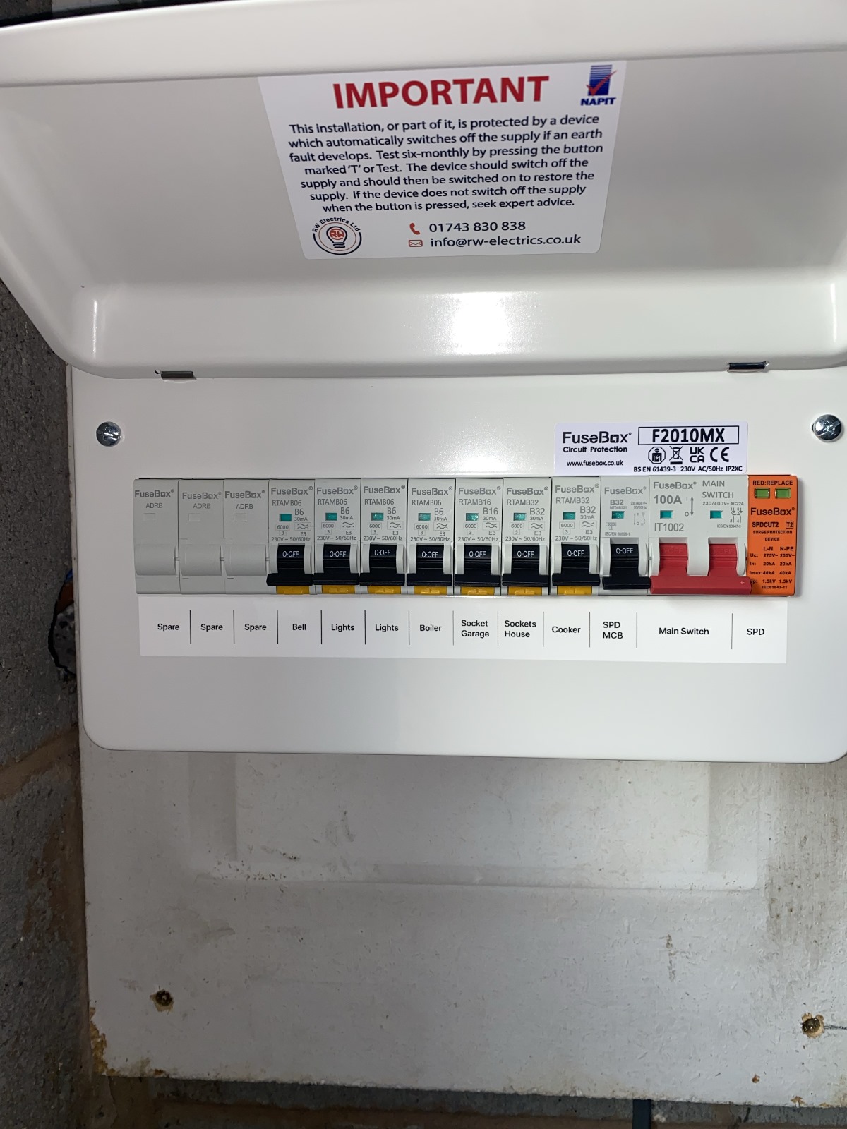 Fuse Board Upgrade Electrician | RW Electrics Ltd